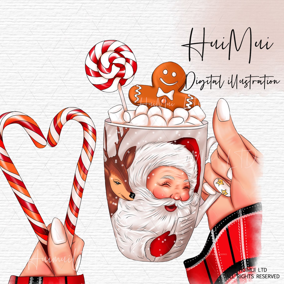 Watercolour Digital Christmas Clipart Commercial Use Warm - Etsy