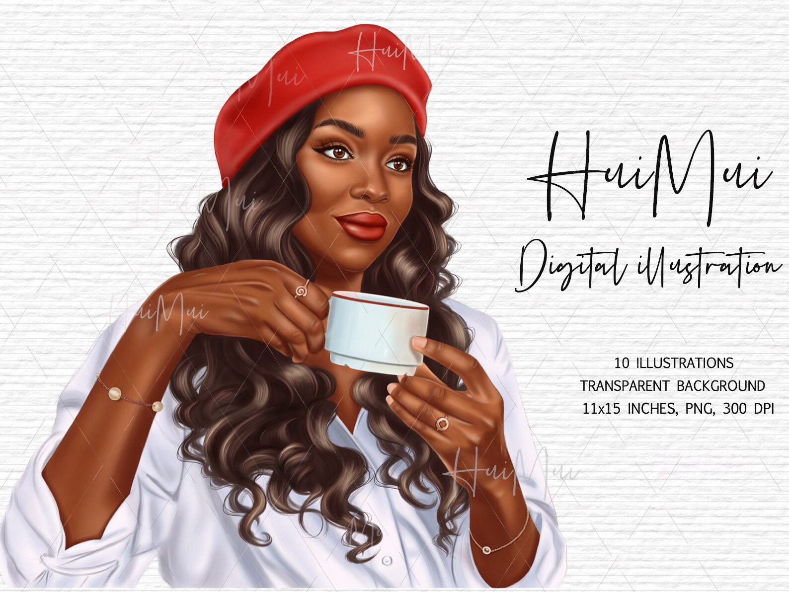 African American Woman Drinking Coffee Tea, Black Woman Clipart ...