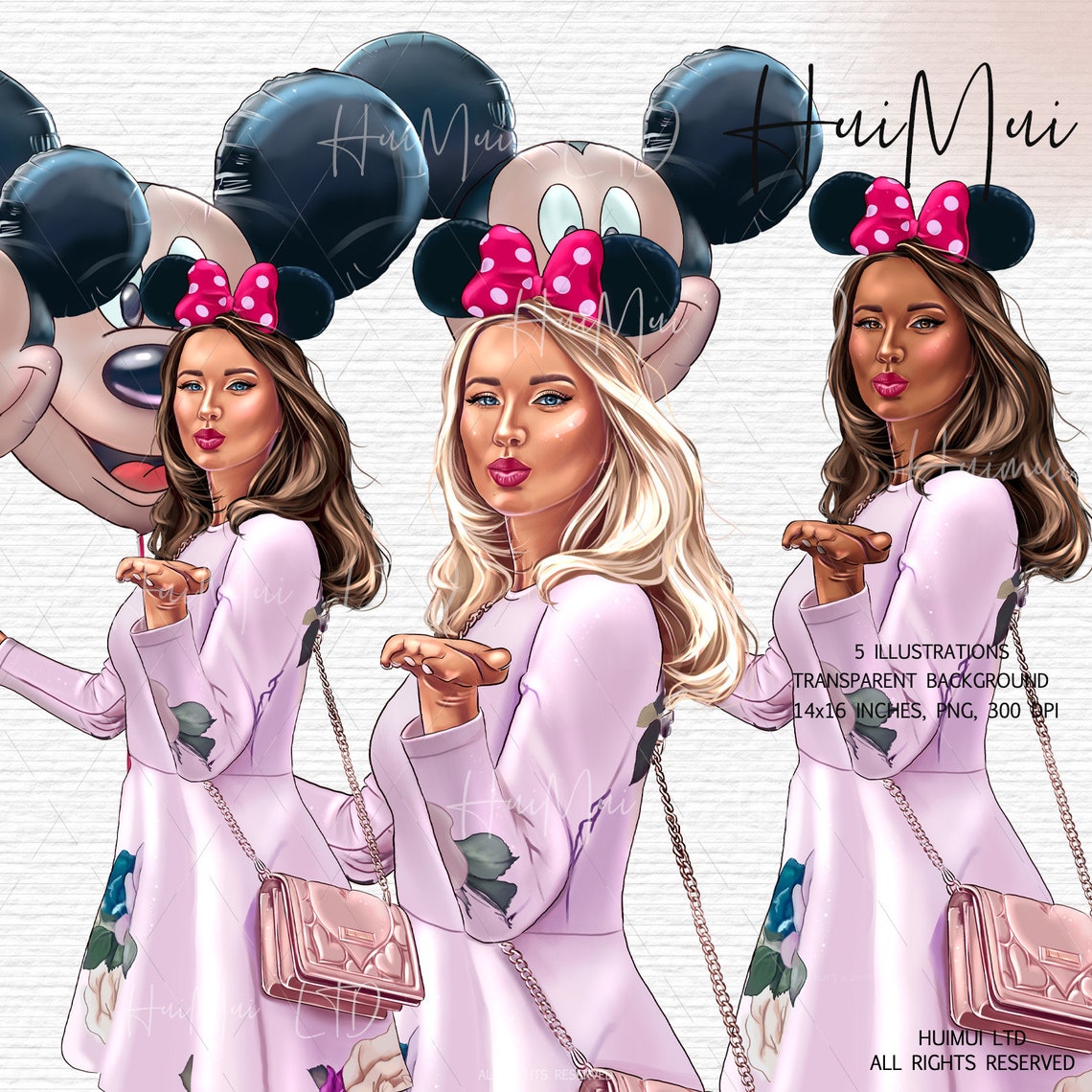 Mouse Ears Clipart Girl in Magic Magic World Baby Girl | Etsy