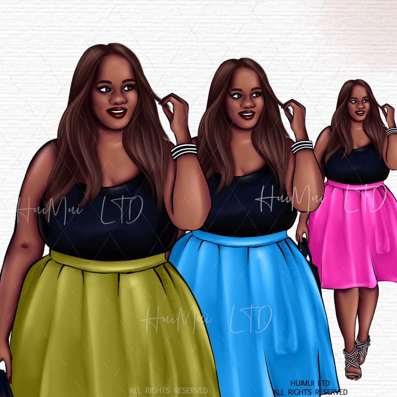 Curvy Clipart Fashion Clipart Plus Size Clipart African - Etsy Canada