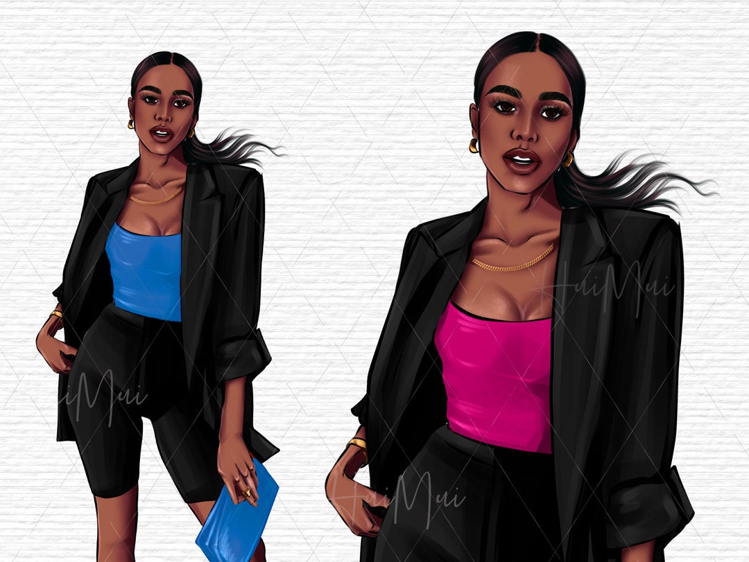Black Woman Clipart, Black Girl Magic Clipart, Summer Clipart With Sexy ...