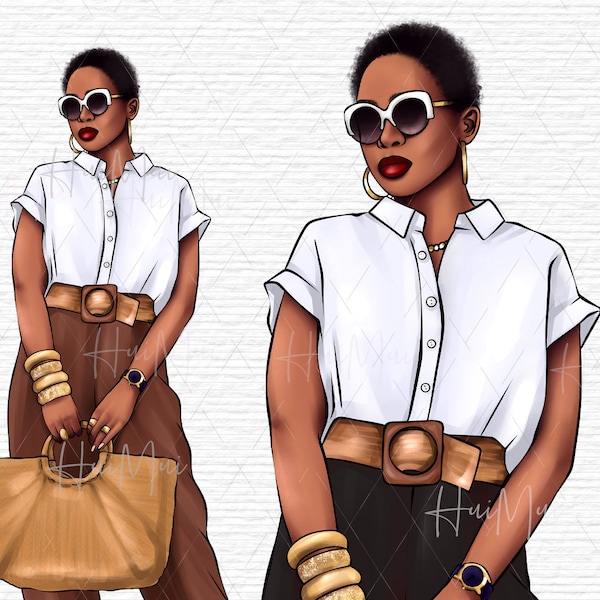 Clipart African American Woman - Etsy