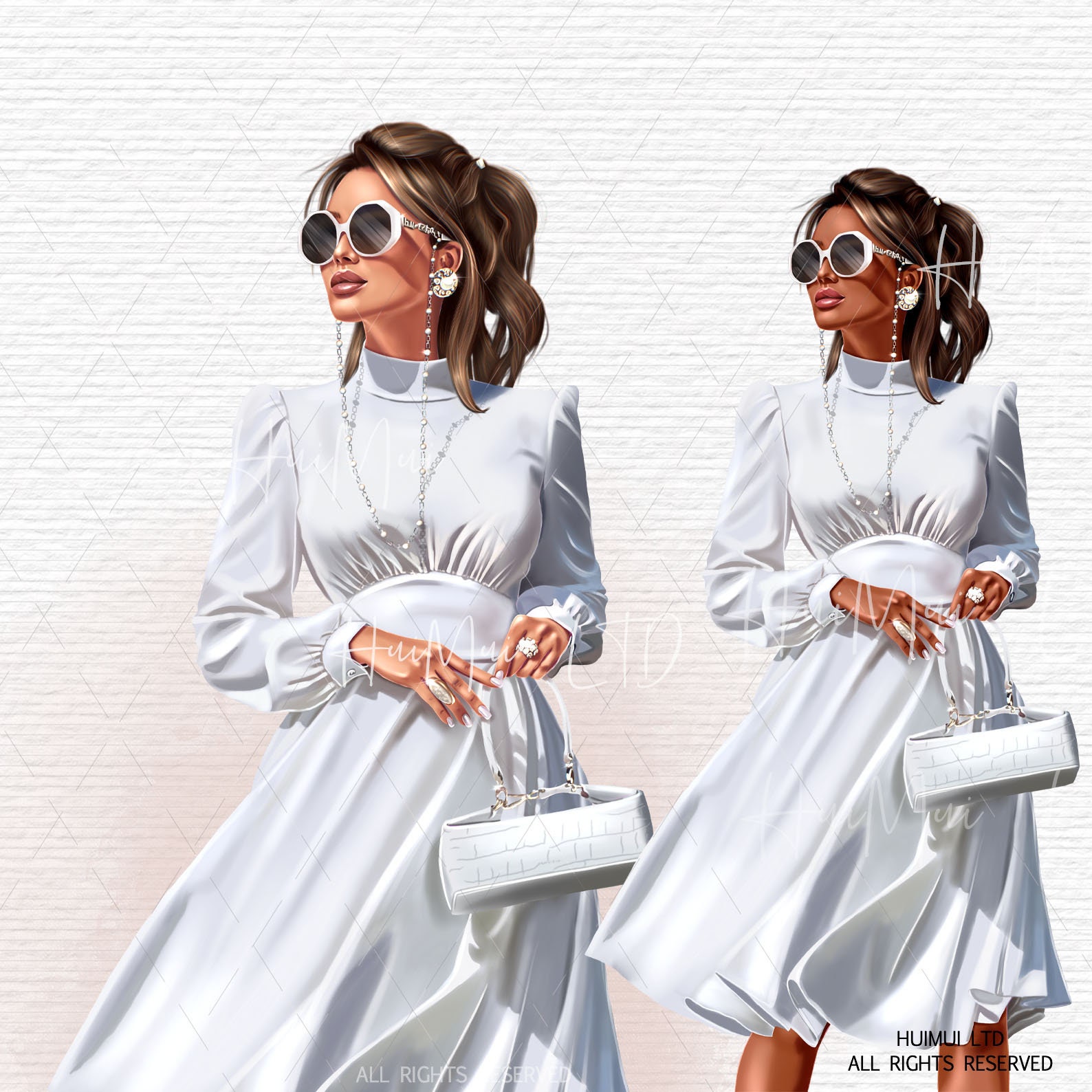 Woman Clipart White Dress Girl Clipart Fashion Clipart - Etsy