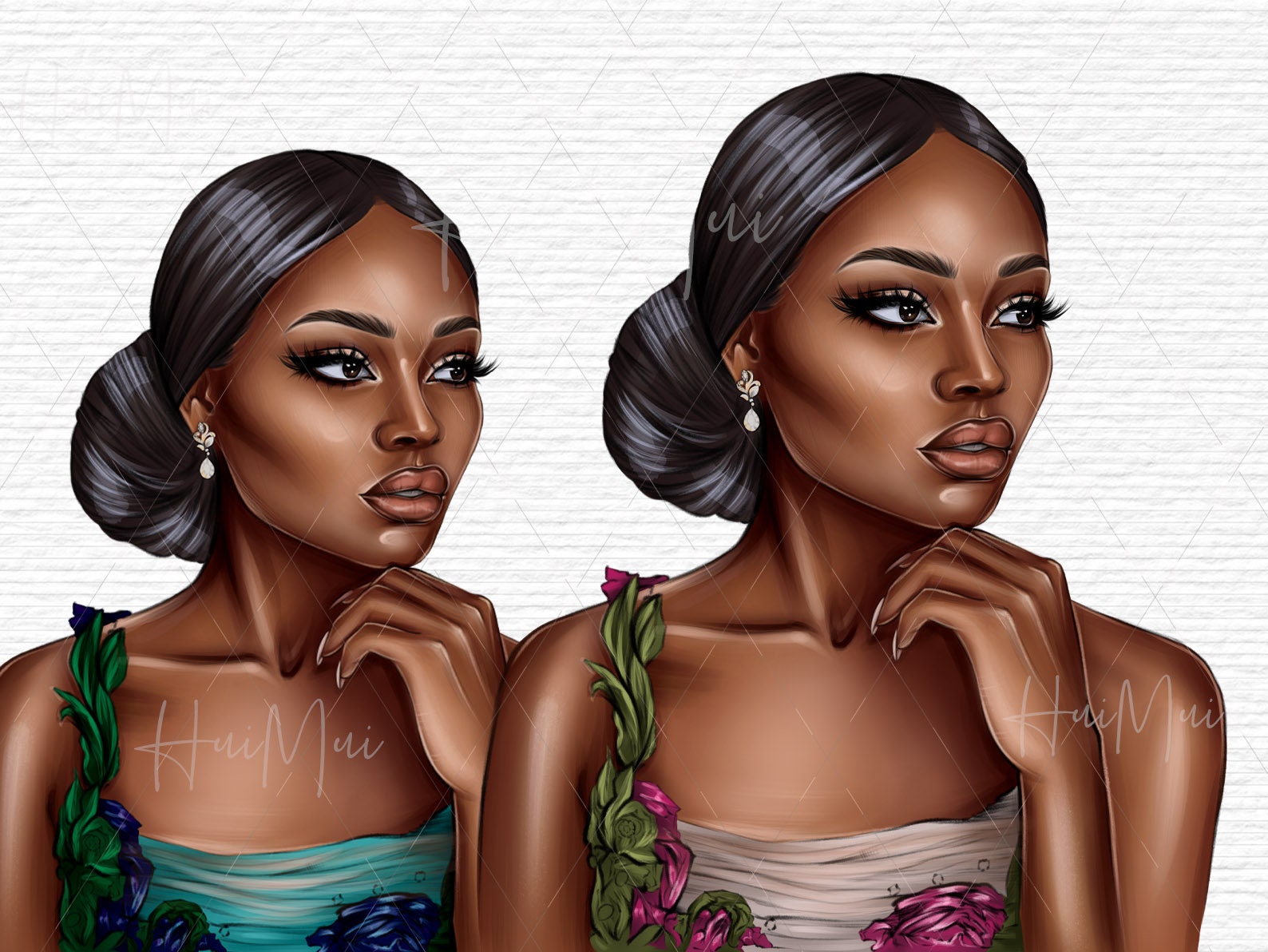 Fashion Girl Clipart African American Clipart PNG Files - Etsy