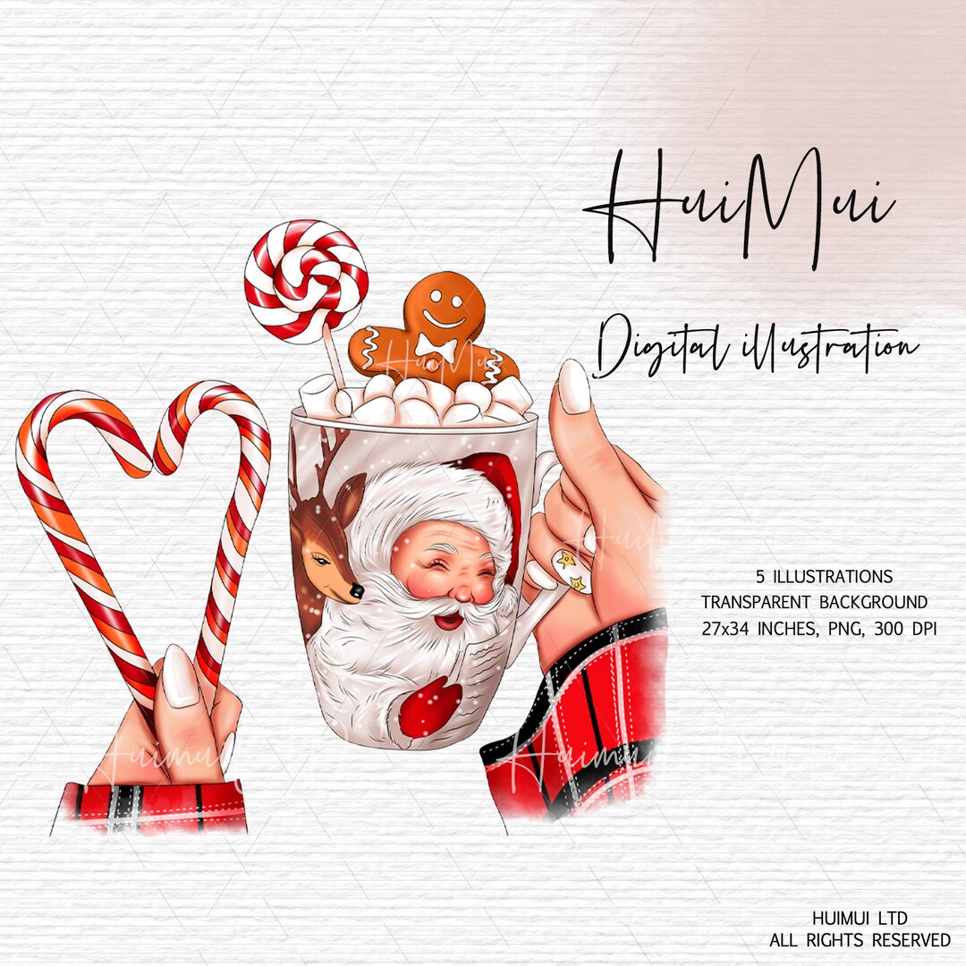 Watercolour Digital Christmas Clipart Commercial Use, Warm Drink, Cacao ...