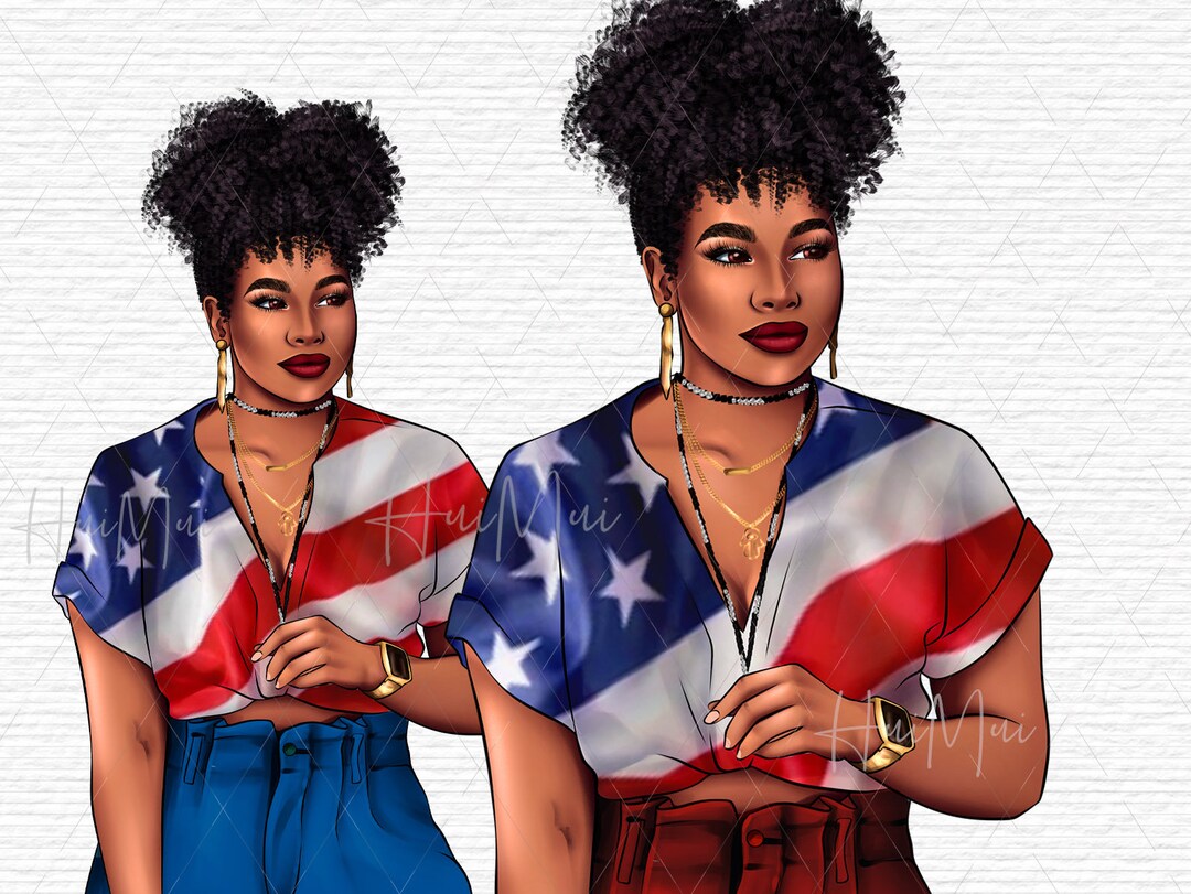 WATERCOLOR 4th of JULY Girl Clipart Commercial Use Clipart Red - Etsy