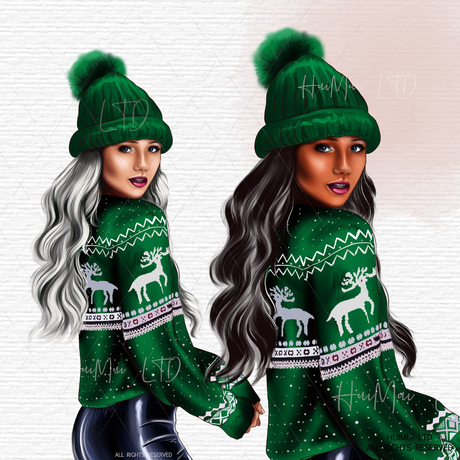 Christmas Clipart Holiday Clipart Winter Watercolor Digital | Etsy