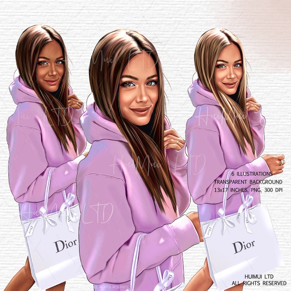 Fashion Girl Clipart Planner Girl Clipart Fashion Girl Png | Etsy