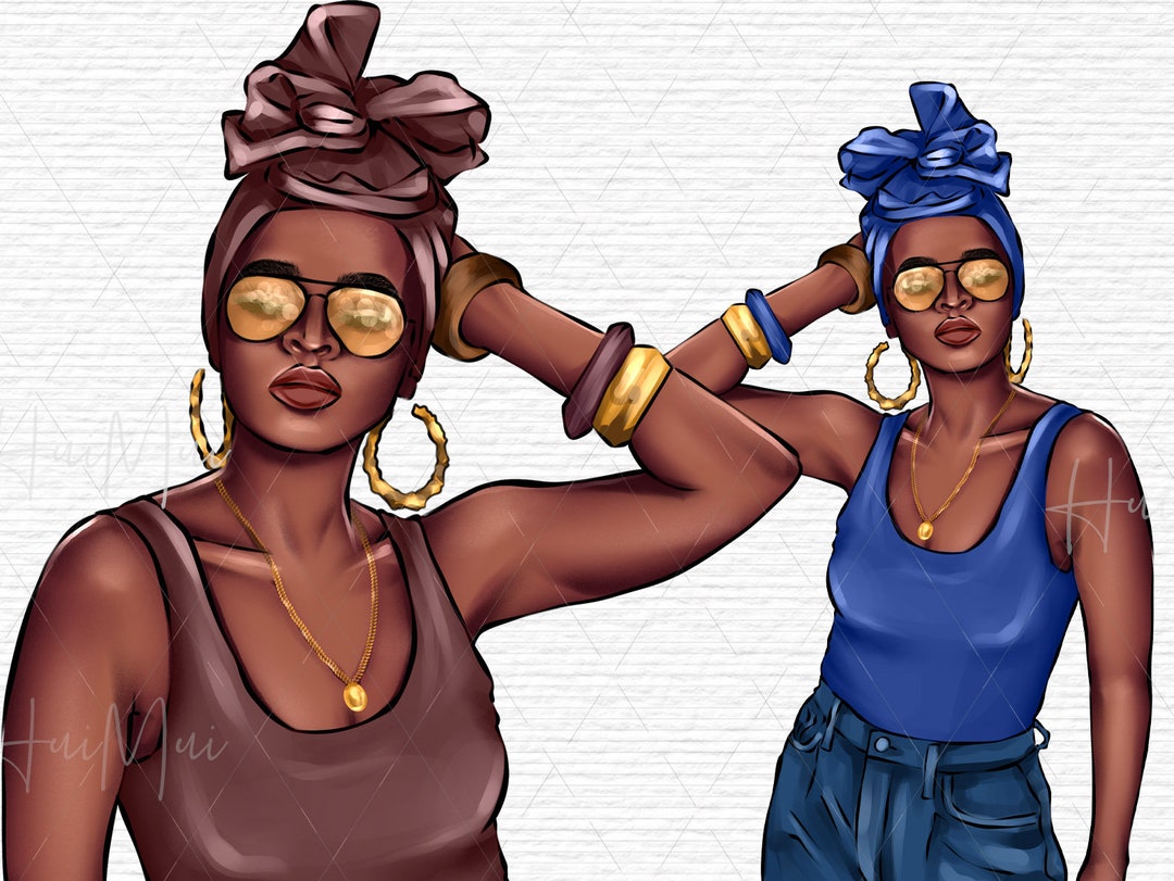 Street Fashion Girl Clipart Black Woman Clipart Fashion Planner Cover ...