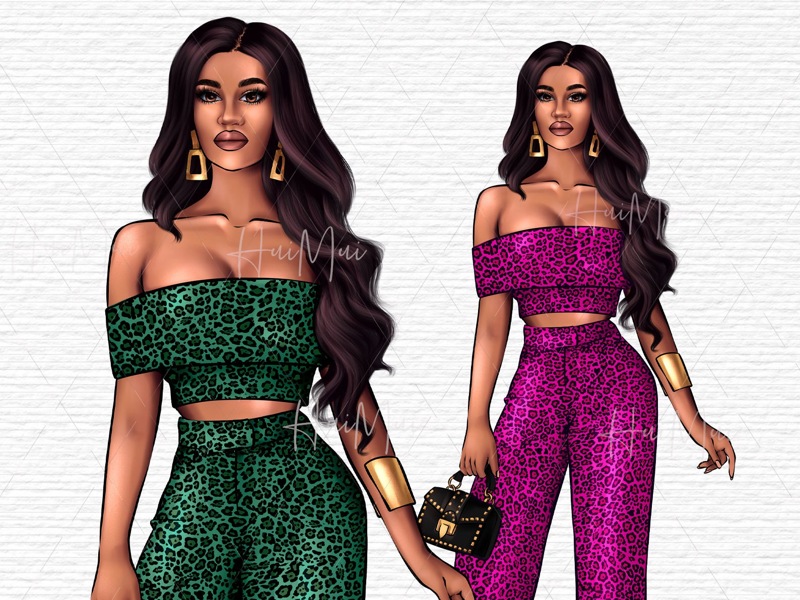 Melanin Clipart African American Women Png Fashion Clipart - Etsy