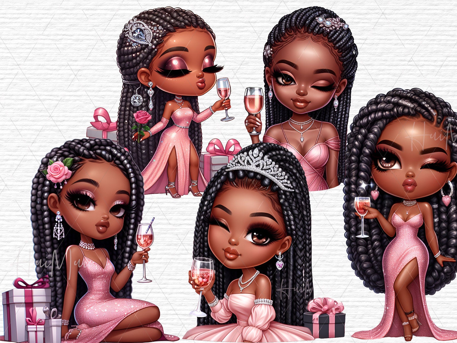 Chibi Doll Clipart Bundle Chibi Clipart Birthday Party Clipart Birthday ...