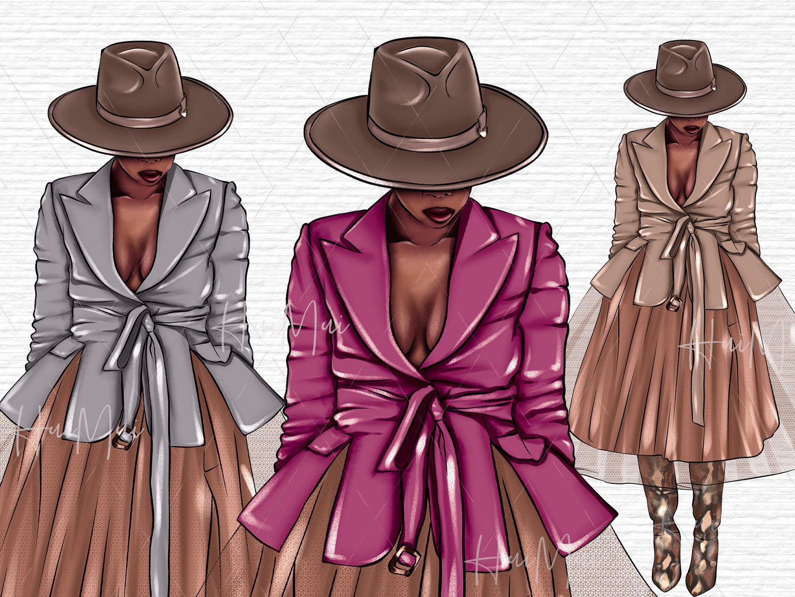 Fashion Girl Clipart Planner Girl Clipart Fashion - Etsy