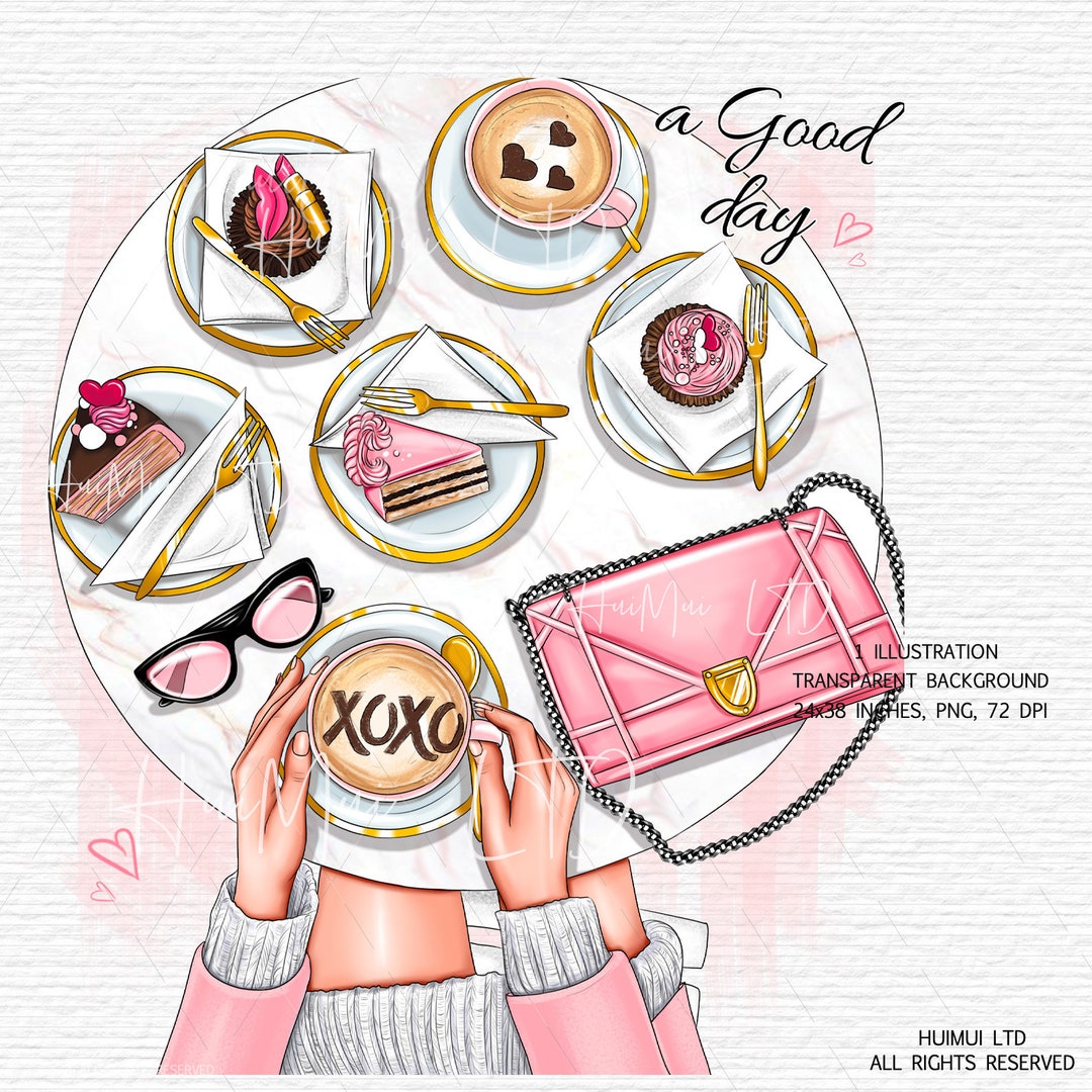 Coffee Clipart Scene, Free Commercial Use Clipart for Planner Stickers ...