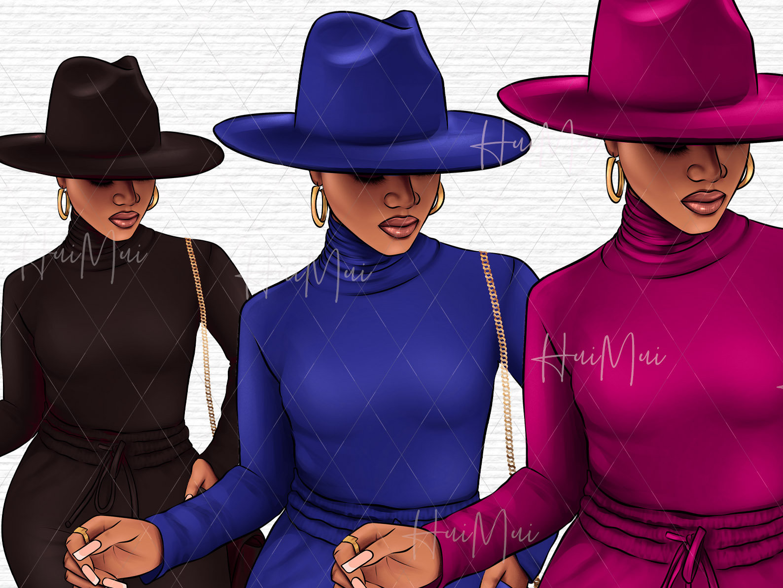 African American Clipart Black Queen PNG Fashion Girl - Etsy