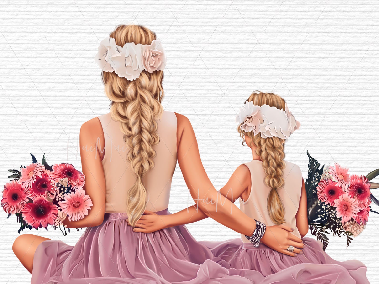 Mom Clipart Mothers Day Clipart Mother Daughters Clipart - Etsy