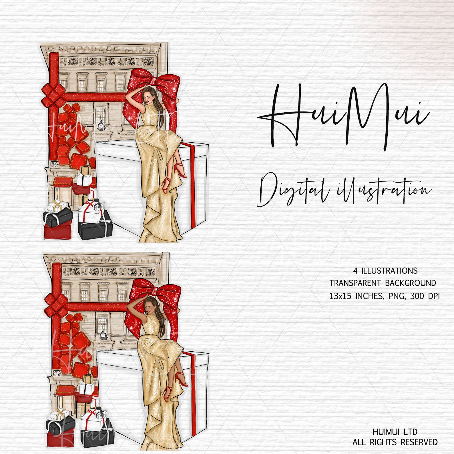 Christmas Fashion Girl Clip Art Christmas Scene Planner Girl - Etsy