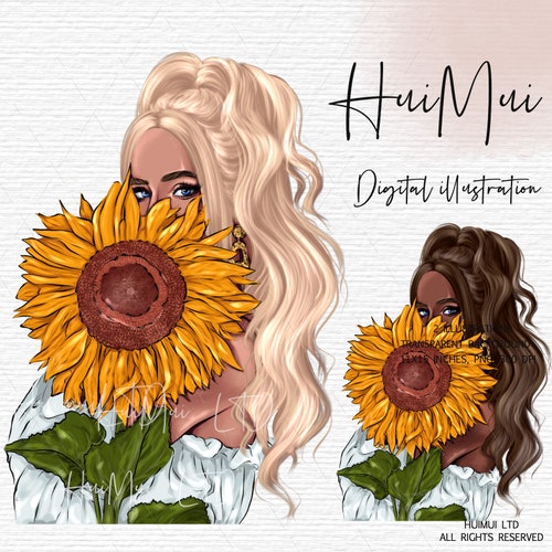 Sunflowers Clipart Summer Clipart Digital Flowers African - Etsy