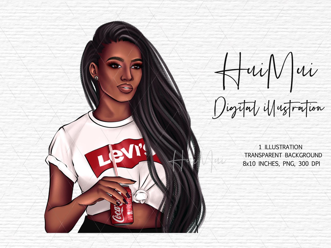 Black Woman Clipart, Illustration Girl Clipart, Black Girl Clipart ...