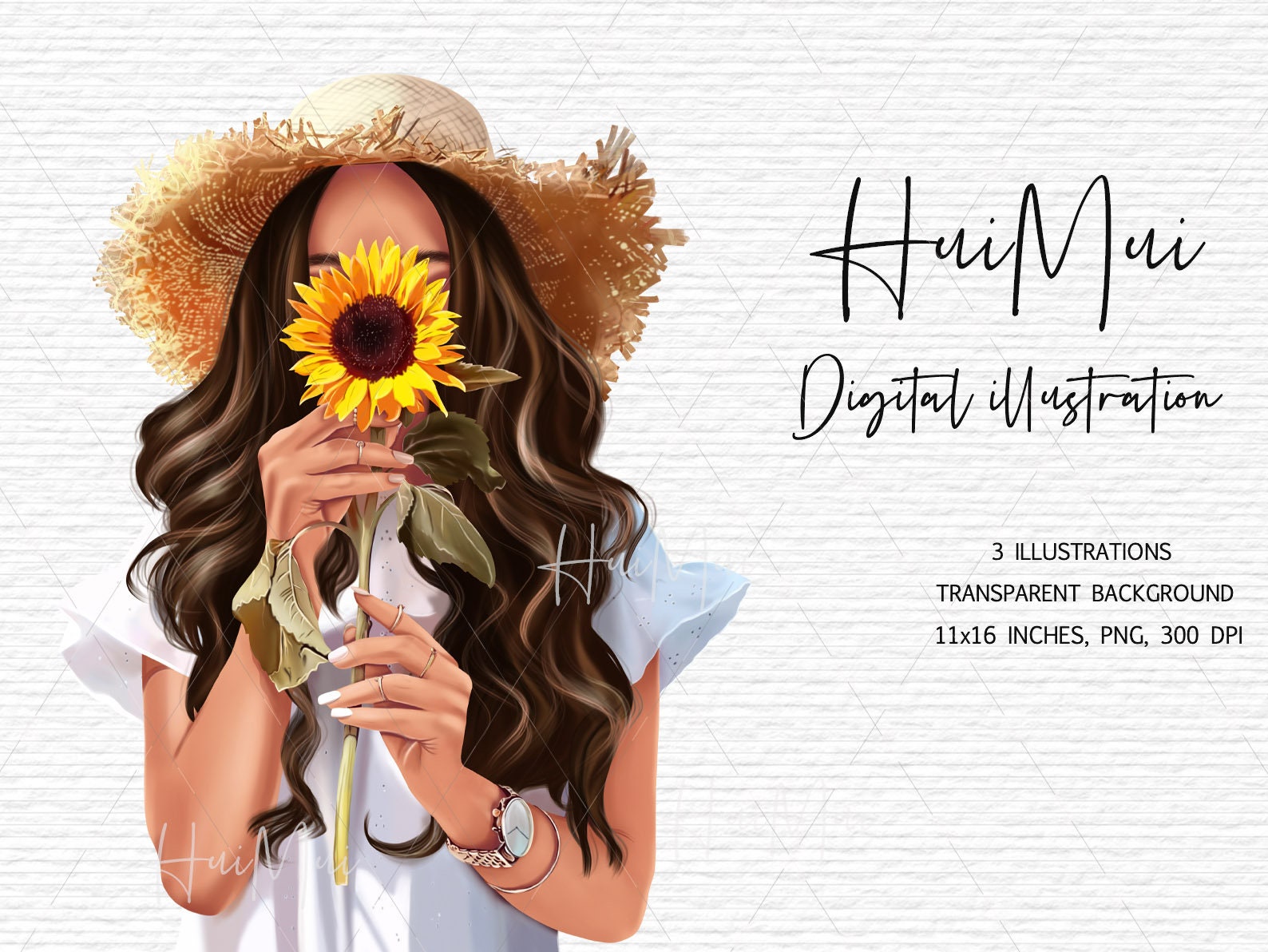 Girl With Sunflowers Clipart Summer Clipart Sunflower - Etsy