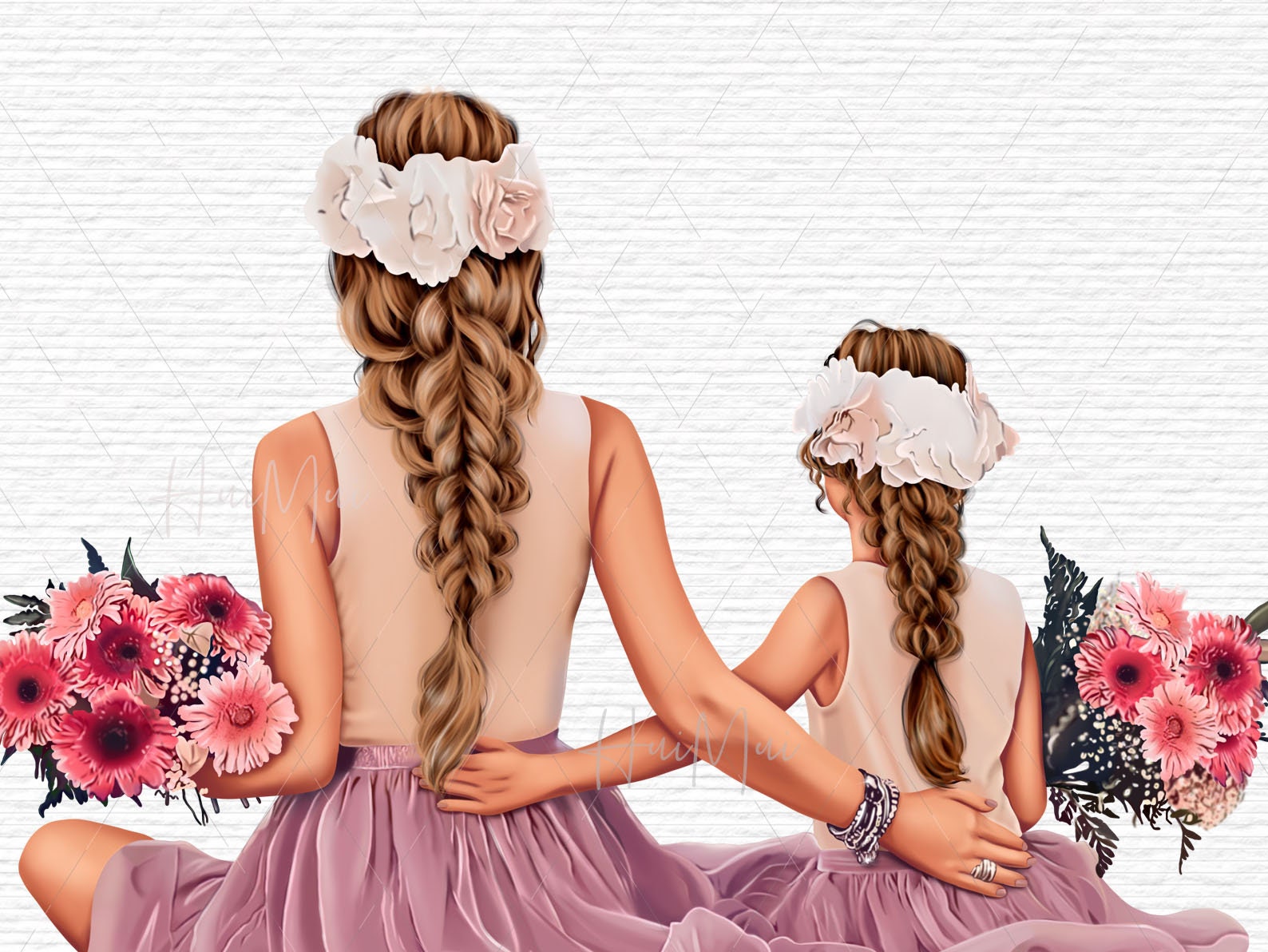 Mom Clipart Mothers Day Clipart Mother Daughters Clipart - Etsy