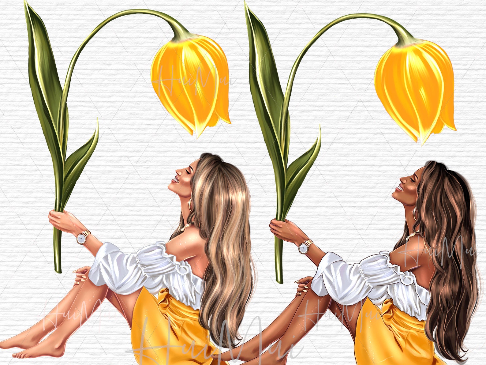 Spring Clipart Botanical Clipart Cute Yellow Planner - Etsy