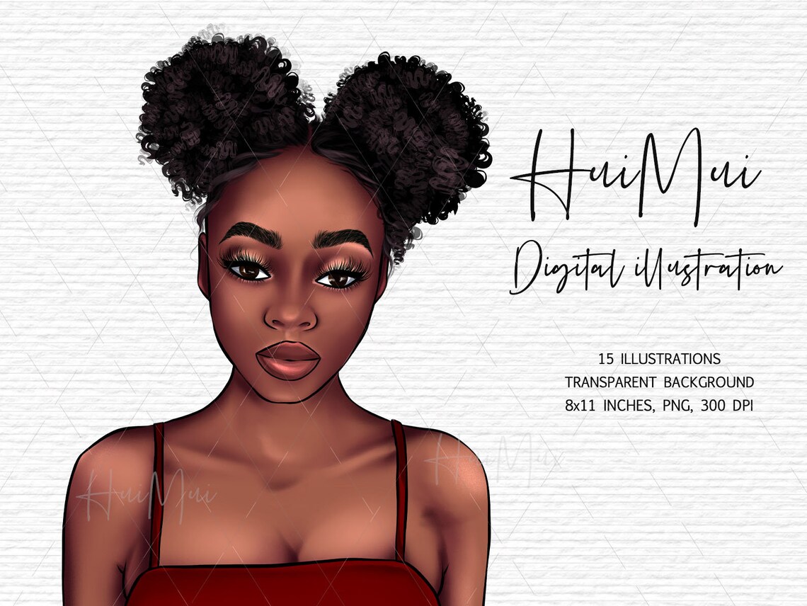 African American Woman Clipart Black Girl Magic Afro Woman - Etsy