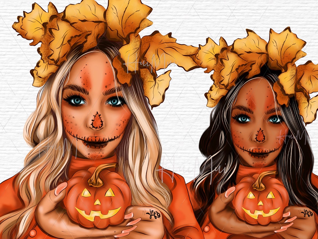 Halloween Girl Png, Spooky Digital Illustration, Halloween Clipart ...