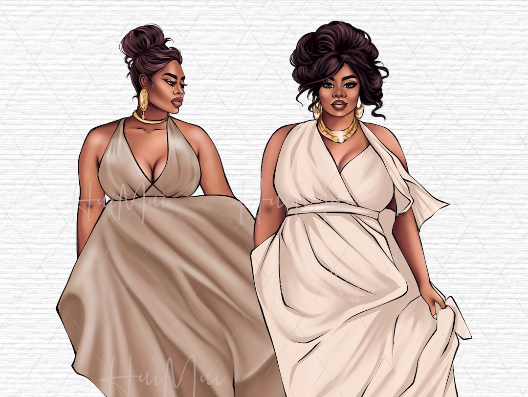 African American Woman With Formal Evening Dress Christmas Clipart ...