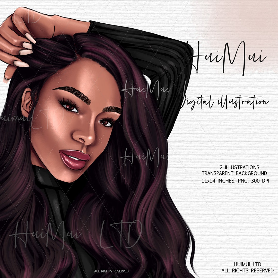 Black Girl Clipart African American Clipart Fashion Illustration ...