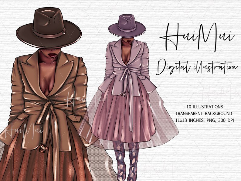 Fashion Girl Clipart Planner Girl Clipart Fashion - Etsy