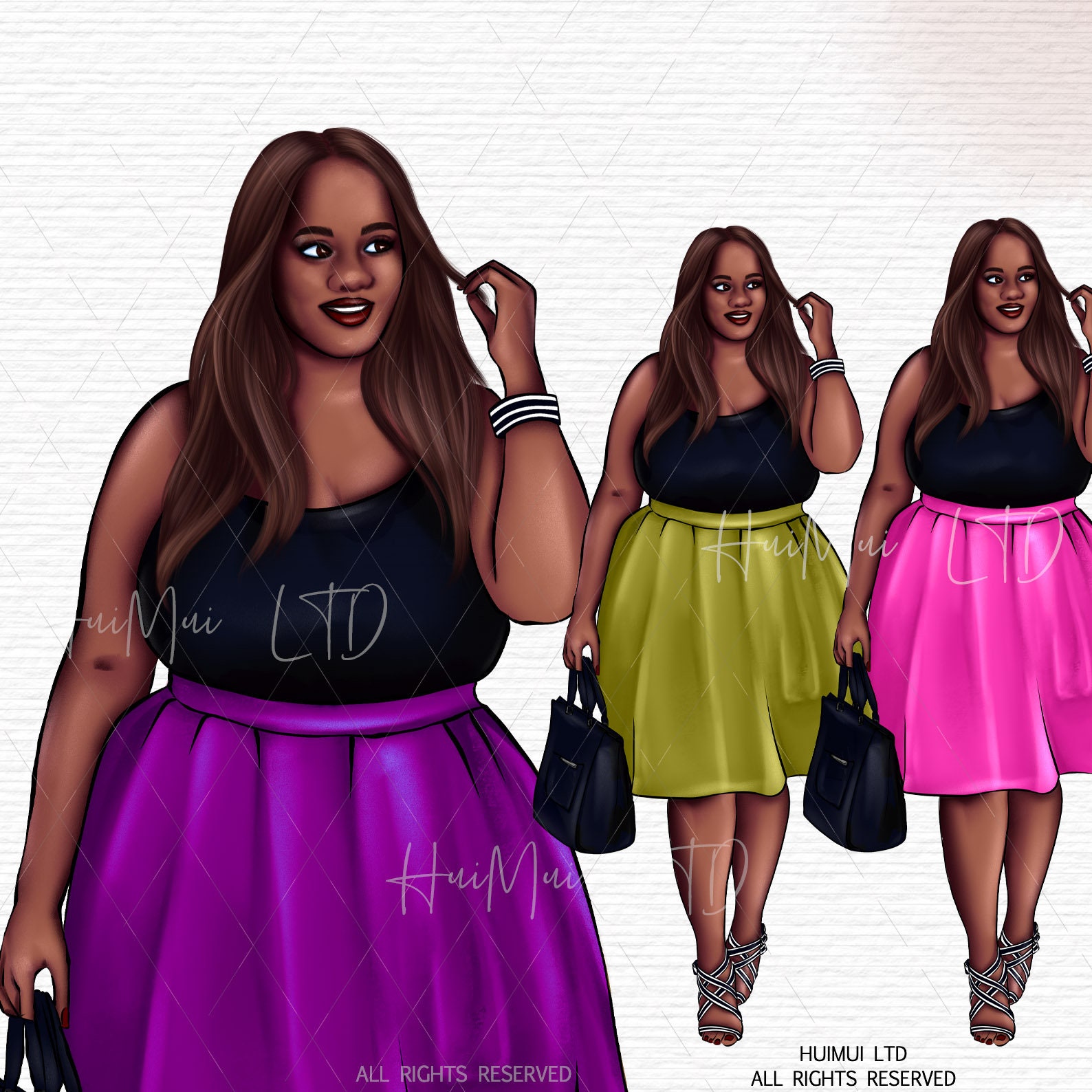 Curvy Clipart Fashion Clipart Plus Size Clipart African - Etsy Canada