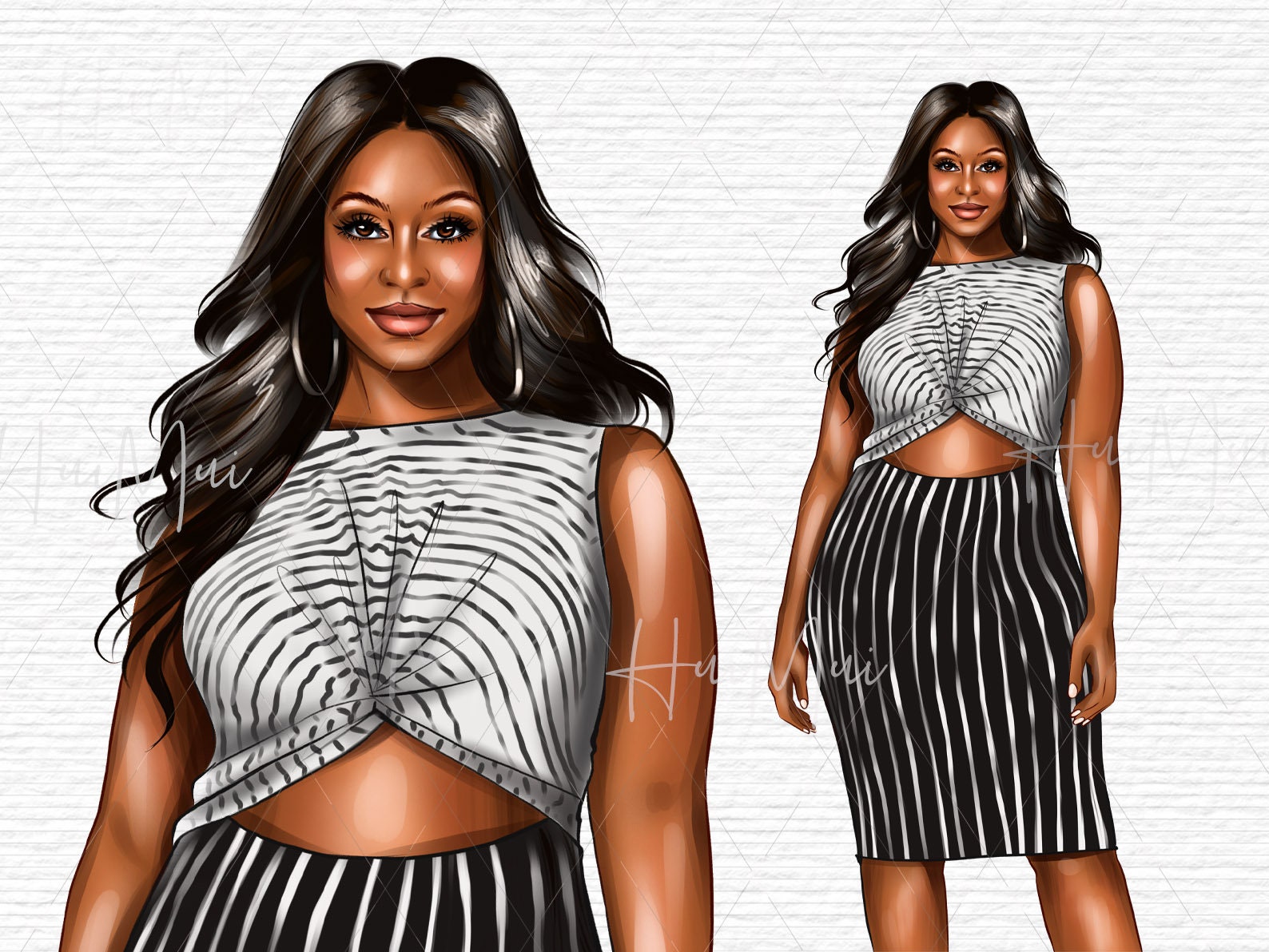 Curvy Girl Clipart Plus Size Clipart Clipart African - Etsy