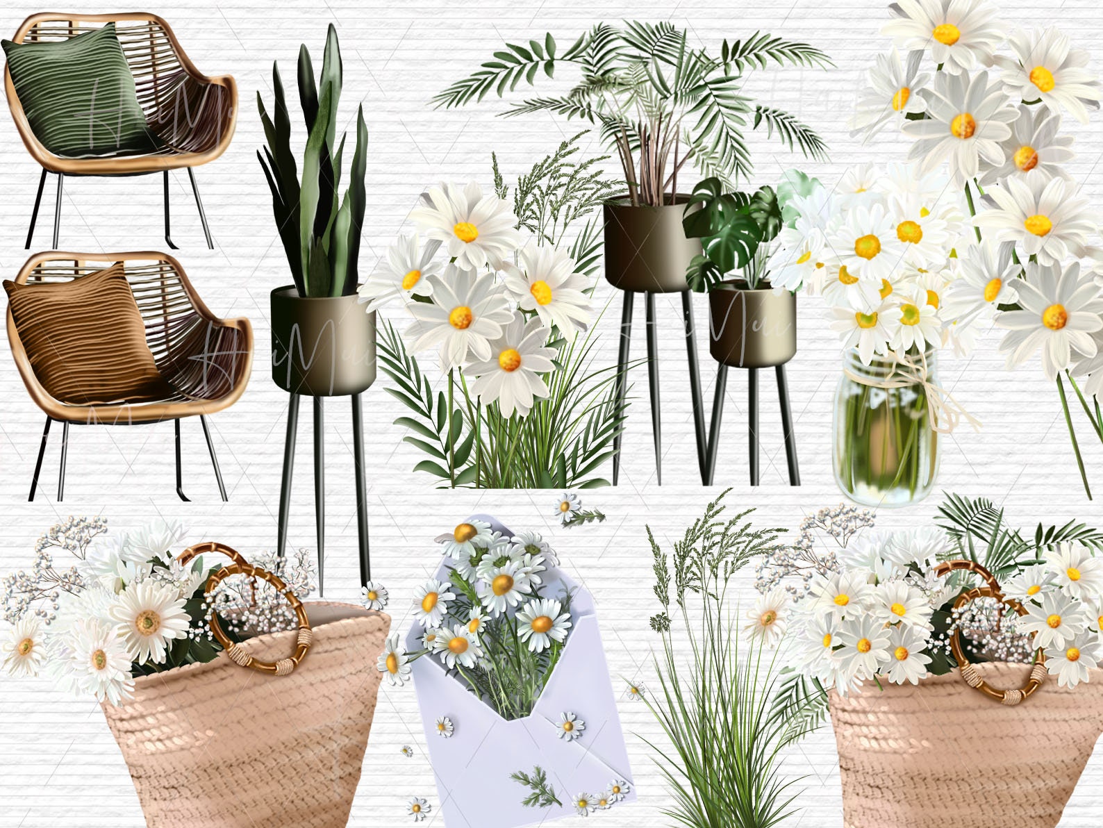 Spring Floral Clipart Planner Clipart With Scene Easter Clip - Etsy