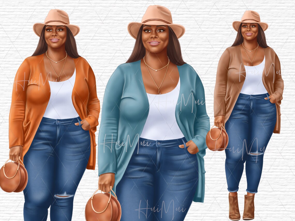 Denim Girl Clipart Jeans Girl Clipart Curvy Girl Clipart - Etsy