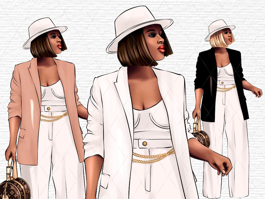 African American Woman Fashion Girl Clipart Afro Woman PNG Black Woman ...