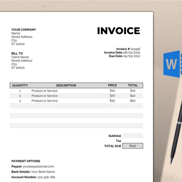Invoice - Etsy