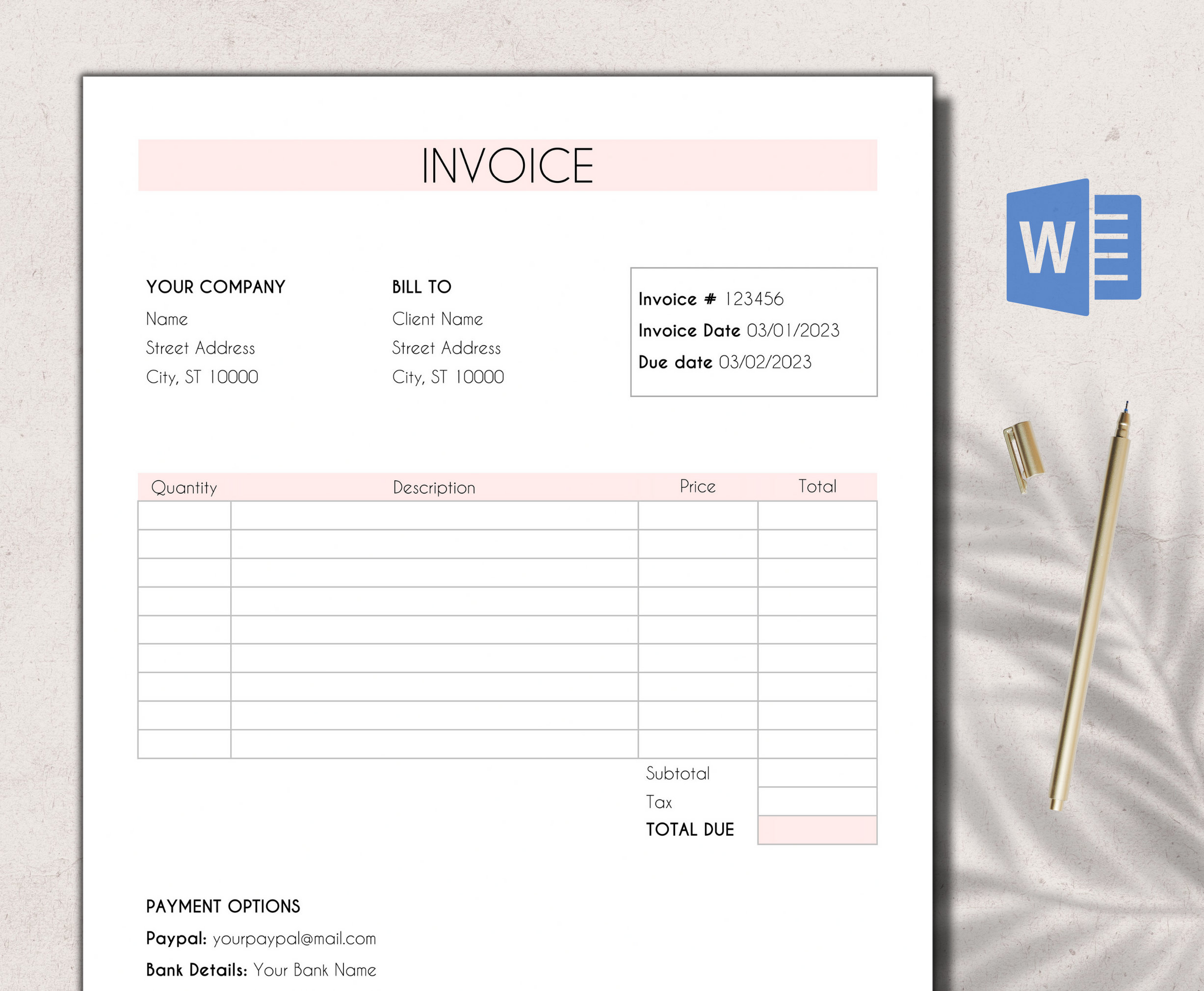 Blank Invoice Template