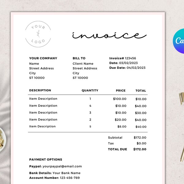 Invoice Template Beauty - Etsy