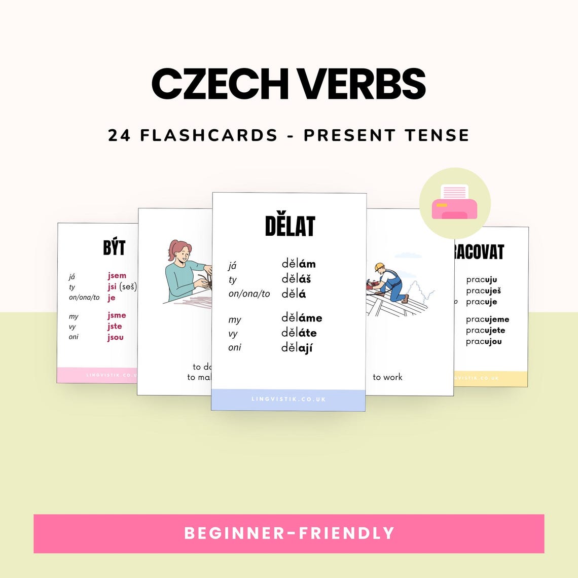Czech Verb Conjugation Flashcards | Learn Czech for Beginners ...