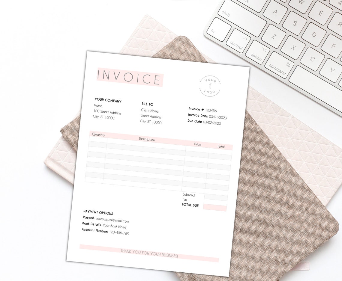 Invoice Template Word / Logo / Billing Form / Editable / Instant ...
