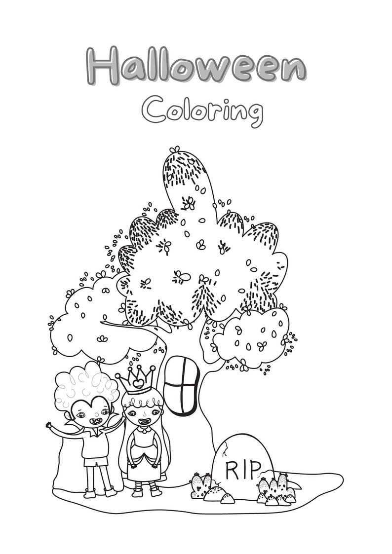 Halloween Colouring Pages. Digital Download. Instant Download. Print ...