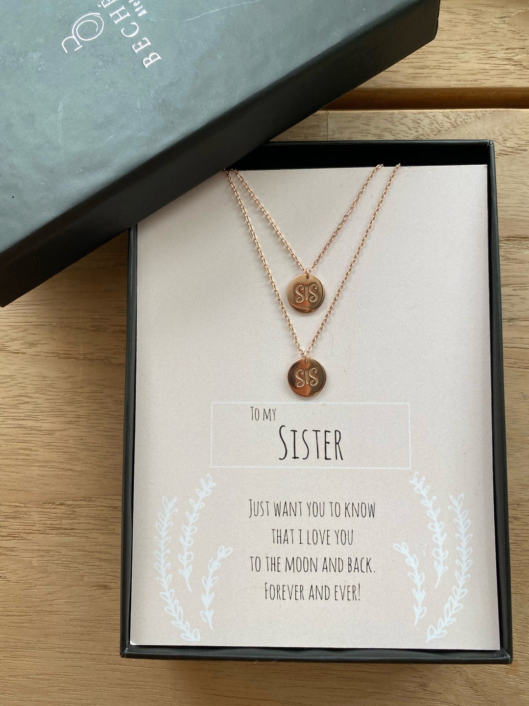 Gold Plated Sister Necklace Set, Matching Sisters, Big Sis Charm ...