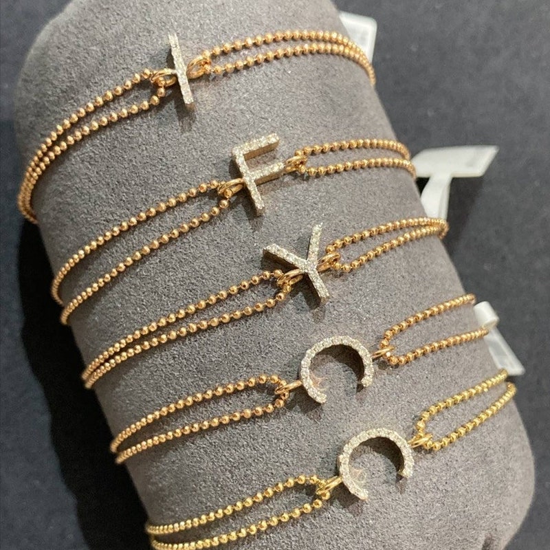 Bracelets With Letter A - Etsy