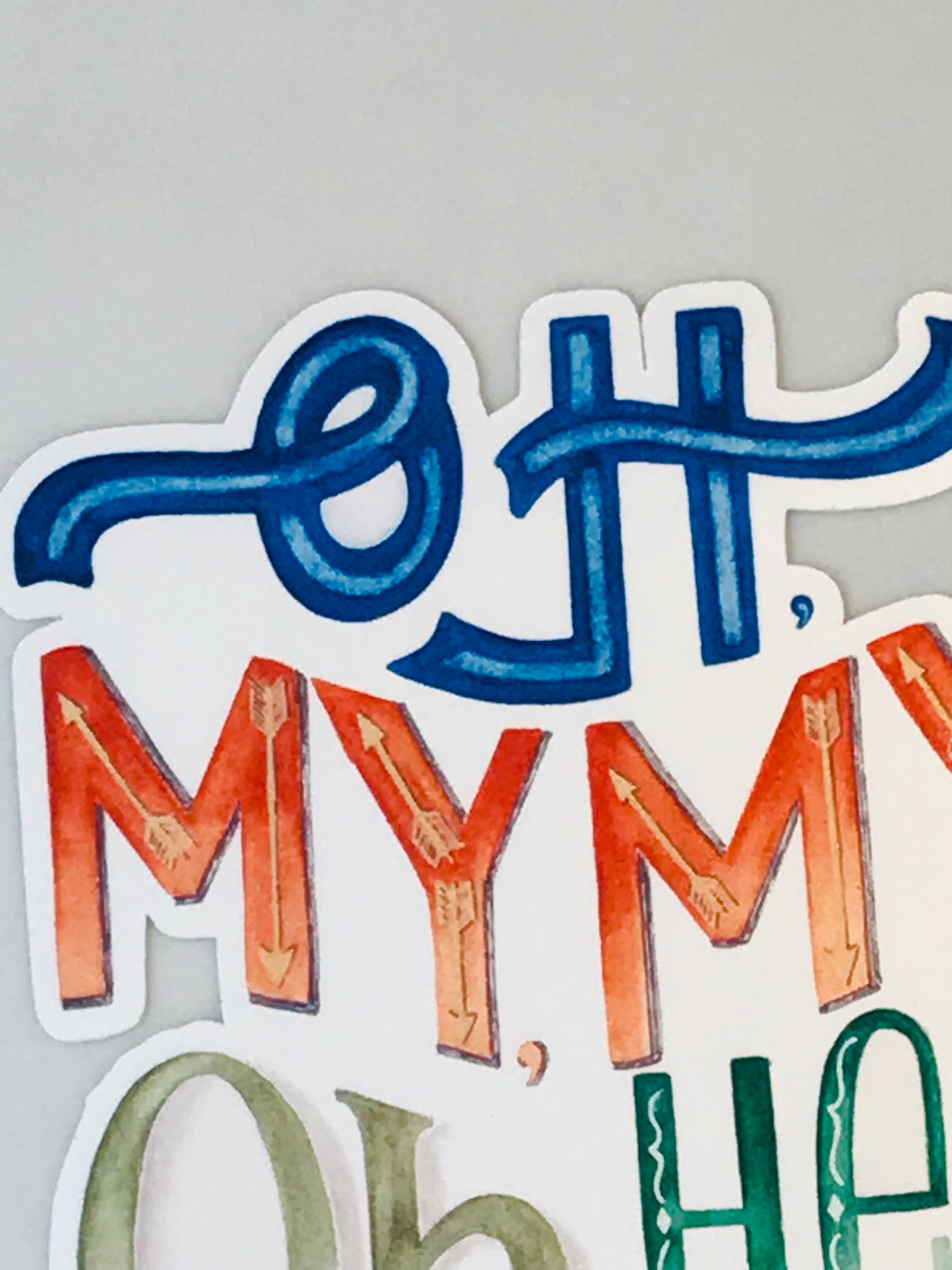 Oh My My Oh Hell Yes Sticker Water Resistant Hand - Etsy