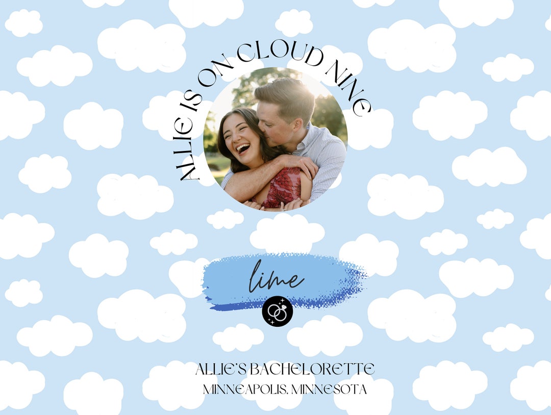 Custom Hard Seltzer Label She's on Cloud Nine - Etsy