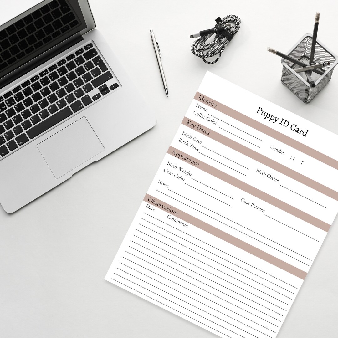 Puppy Id Record | Puppy ID Details | Puppy Details | - Etsy