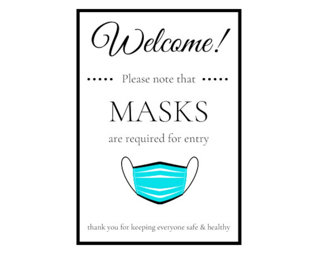 Masks Required Sign for Business Tactful Mask Sign Modern Mask Sign ...