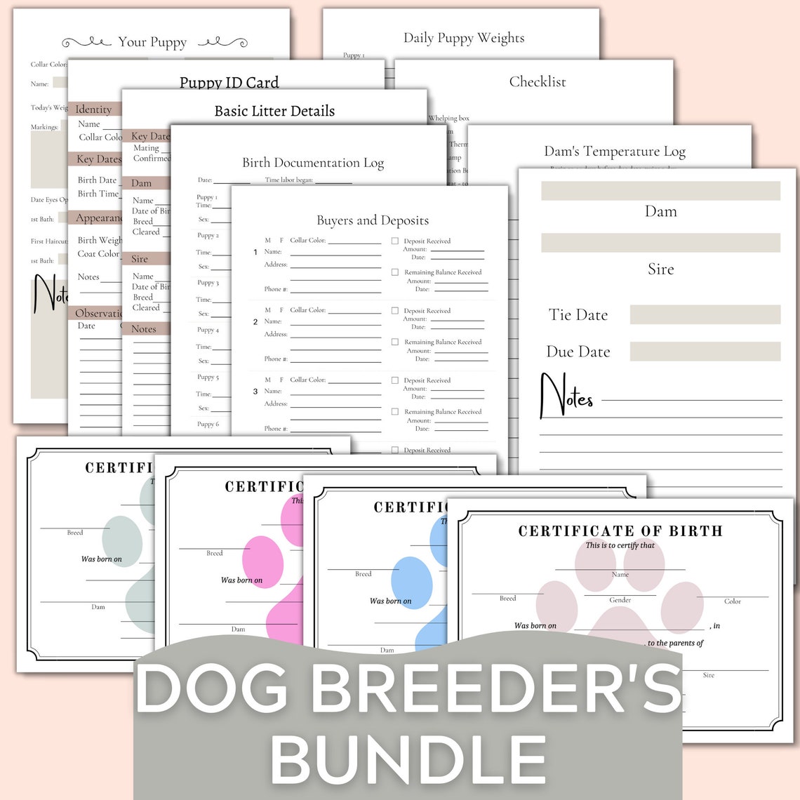 Dog Breeder's Bundle Digital Download Printable All - Etsy