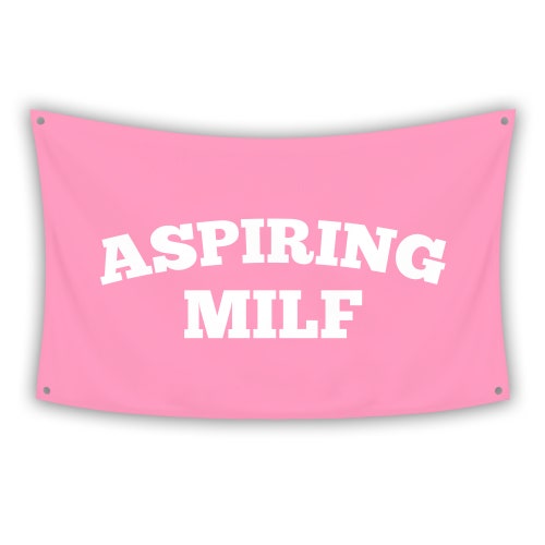 Aspiring Milf Pink College Dorm Room Flag Etsy