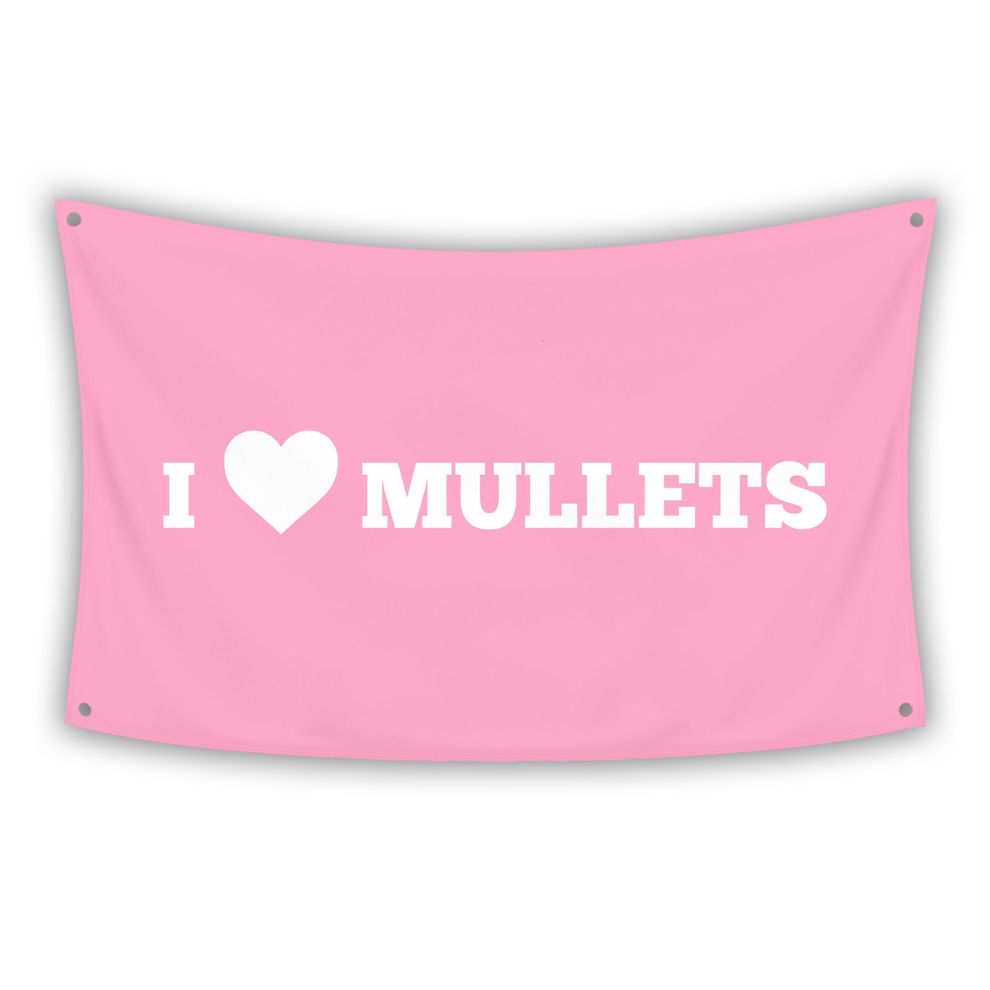 I Heart Mullets Pink College/dorm Room Flag - Etsy